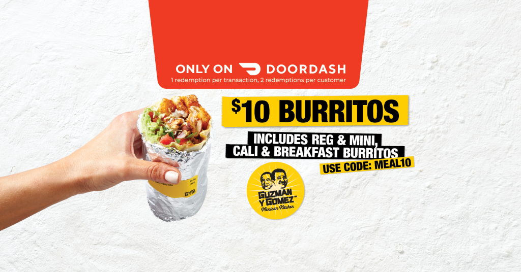 $10 Burritos on DoorDash | Guzman y Gomez